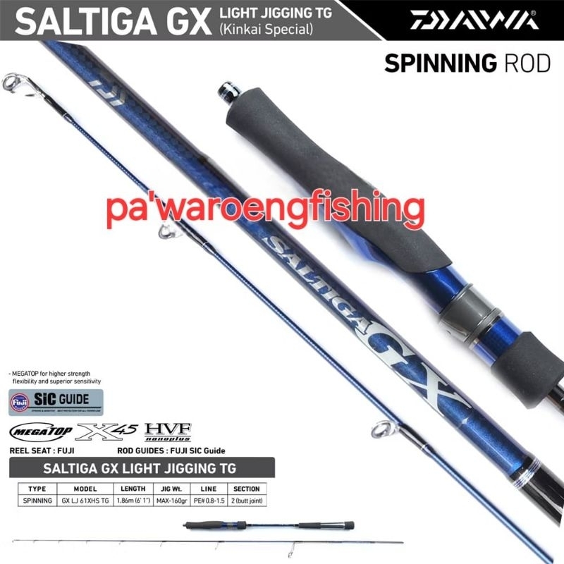 Jual Joran Daiwa SALTIGA GX Light Jigging TG 2024 | Ring full Fuji | Jigging Rod | Spinning ...