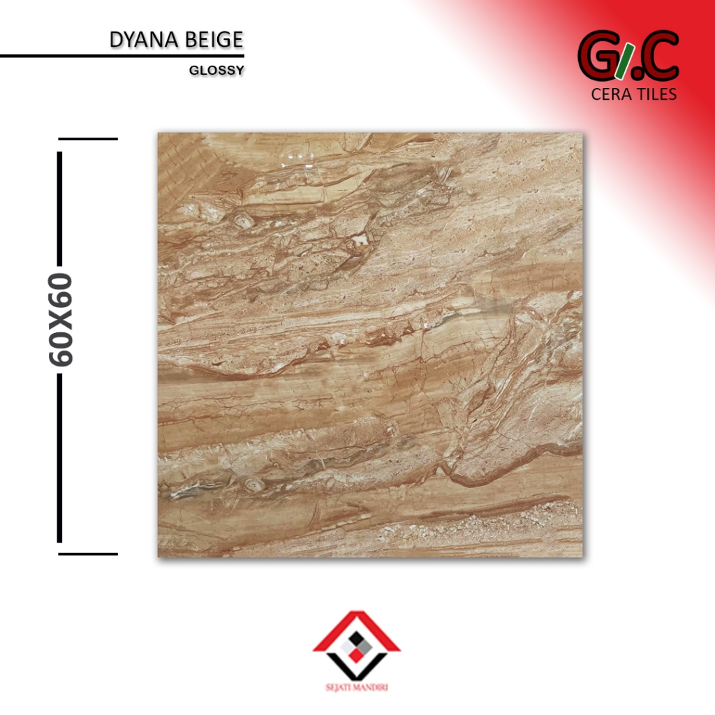 Jual granit 60x60 motif marmer - gc ceratiles dyna beige | Shopee Indonesia
