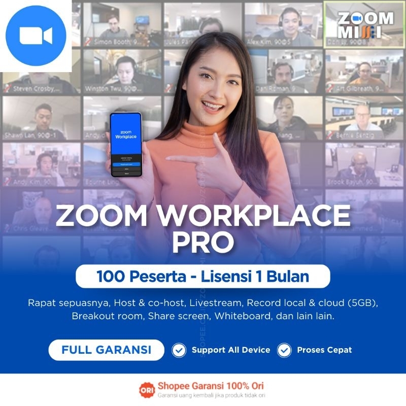 Jual Zoom Workplace PRO 1 Bulan Full Garansi Akun Baru atau Perpanjang | Shopee Indonesia