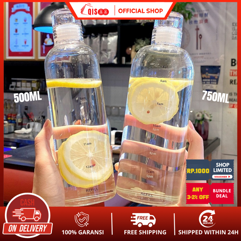 Jual QISOO Botol Minum Aesthetic / Botol Minum Plastik 500ml & 750ml ...