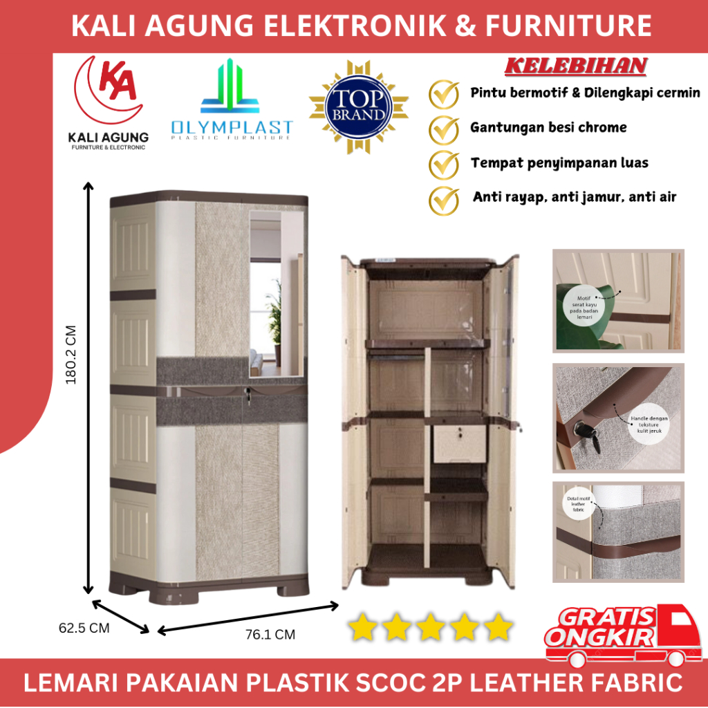 Jual LEMARI PAKAIAN PLASTIK OLYMPLAST OLYMPIC / SCOC 2P DAN 3P / GRATIS ...