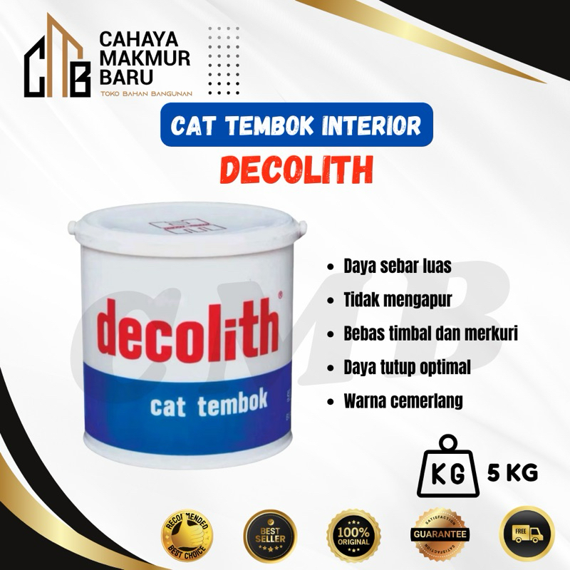 Jual CAT TEMBOK DECOLITH 5KG / CAT TEMBOK INTERIOR DECOLITH GALON 5 KG ...