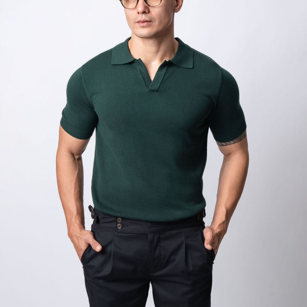 Jual VENGOZ Polo Shirt Rajut Pria - Mens Polo Shirts Basic Vneck ...