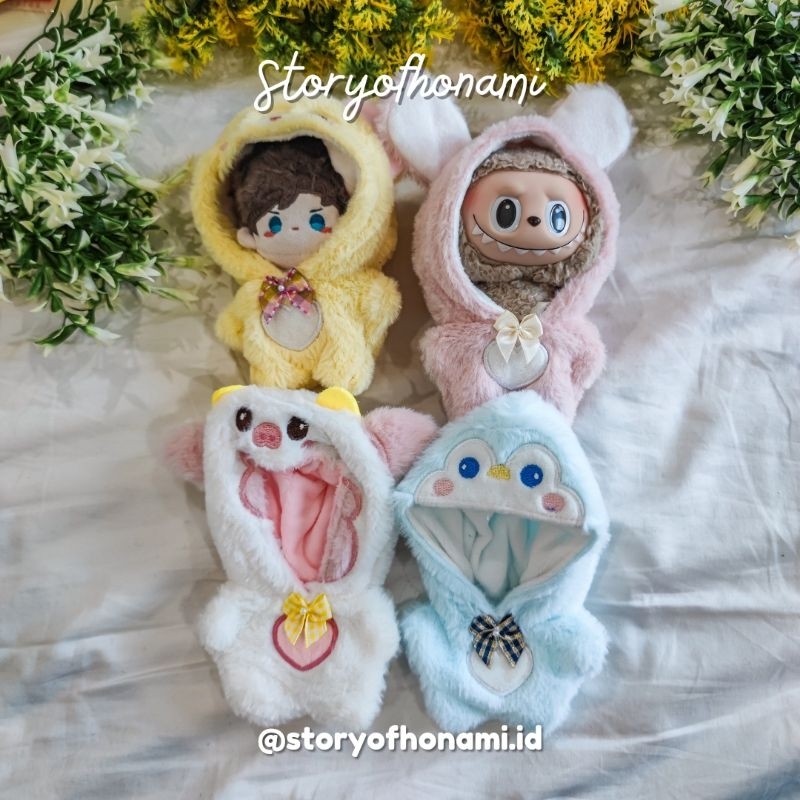 Jual YURA SET - BAJU DOLL 10 CM LABUBU SET ONESIE HEWAN BEAR PENGUIN ...