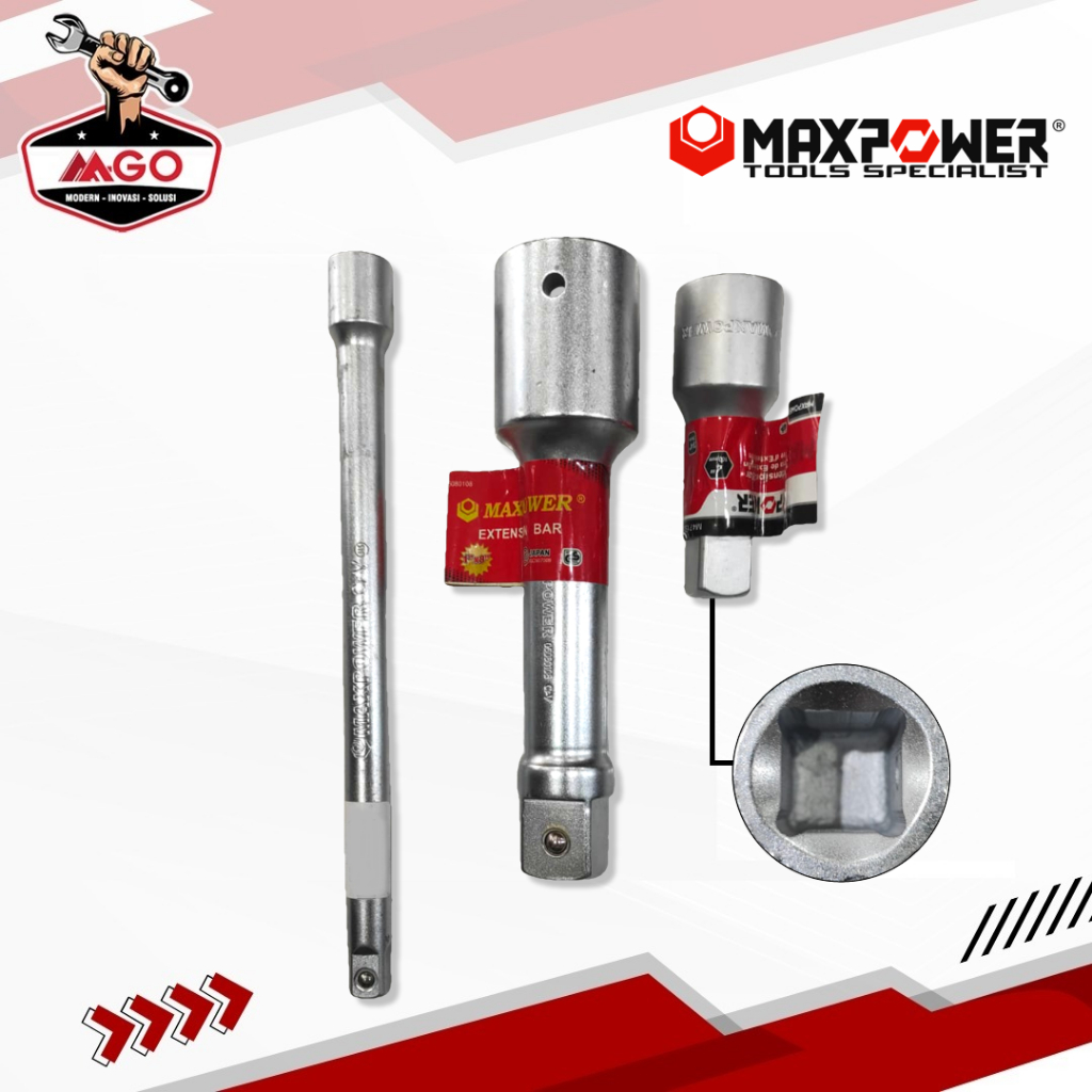 Jual Extension Bar / Sambungan Sock MAXPOWER (ukuran socket: 1/2", 3/4 ...