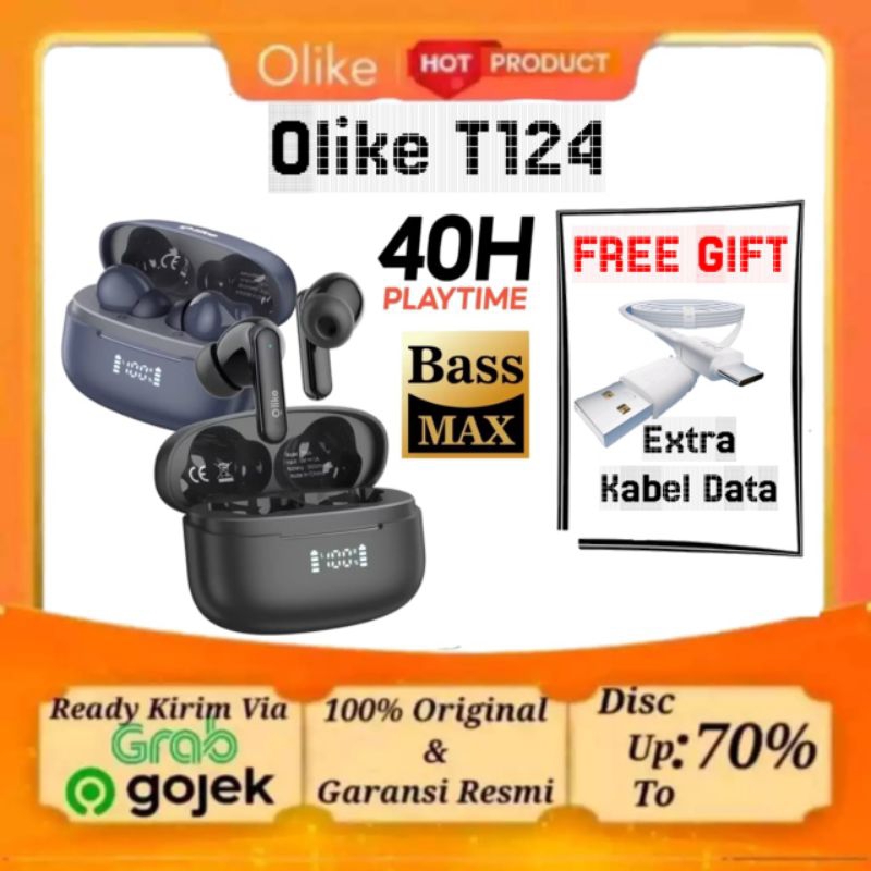 Jual Olike TWS T124 Earphone True Wireless Headset Bluetooth LED Display Battery 40 Jam Playing ...