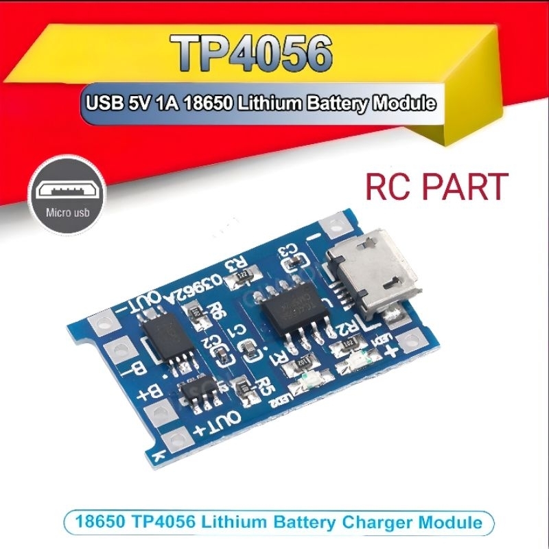 Jual Charger Baterai Battery Lithium 18650 TP4056 Type Micro USB ...