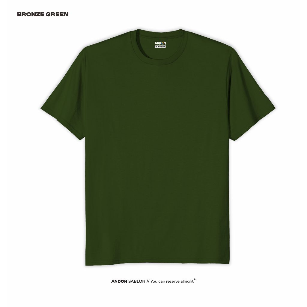 Jual ANDON Tshirt reguler ARMY / kaos basic polos cotton combed 30s ...