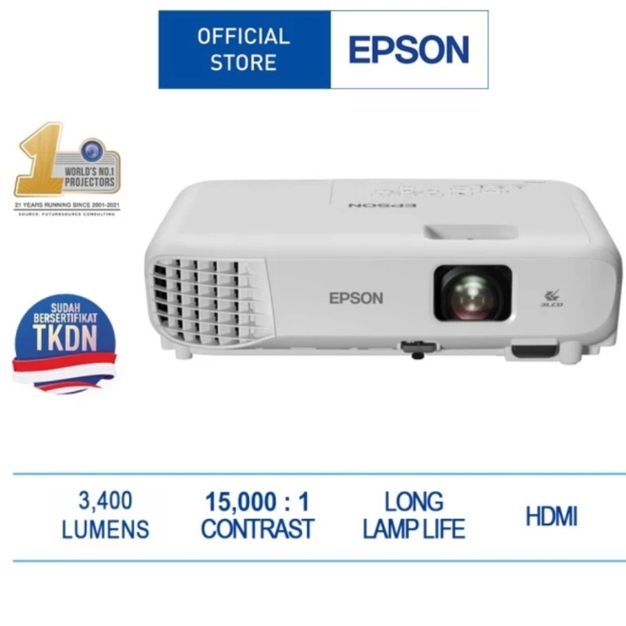 Jual Projector/Proyektor Epson EB E600 XGA 3LCD 3400 ANSI / Epson EB-E600 HDMI 3LCD TKDN ...