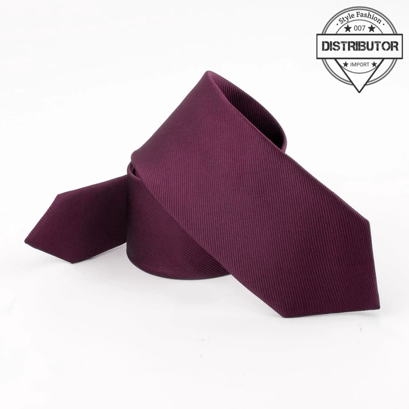 Jual Dasi pria panjang salur halus uk 3 inc / 8 cm warna Maroon tua ...