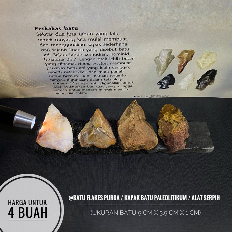 Jual Batu Flakes Purba C36 atau Kapak Batu Paleolitikum atau Alat Alat ...