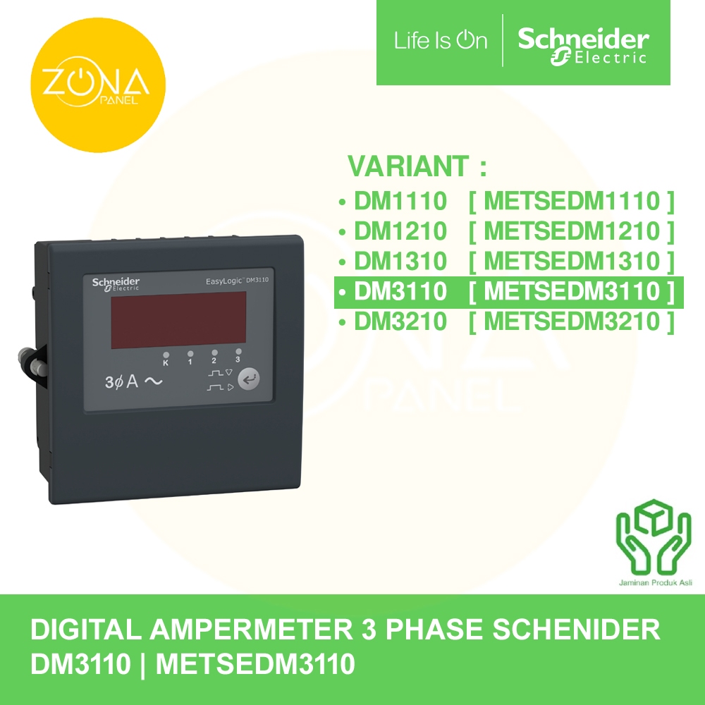 Jual DIGITAL PANEL METER SCHNEIDER 3 PHASE AMPER METER DIGITAL DM3110 METSEDM3110 | Shopee Indonesia