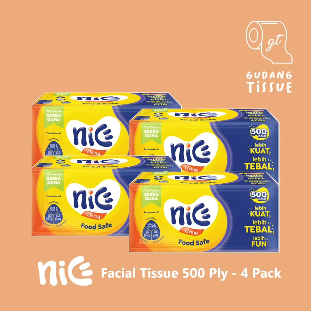 Jual Nice Facial Tissue Softpack 500 Ply [4 Pack] | Shopee Indonesia