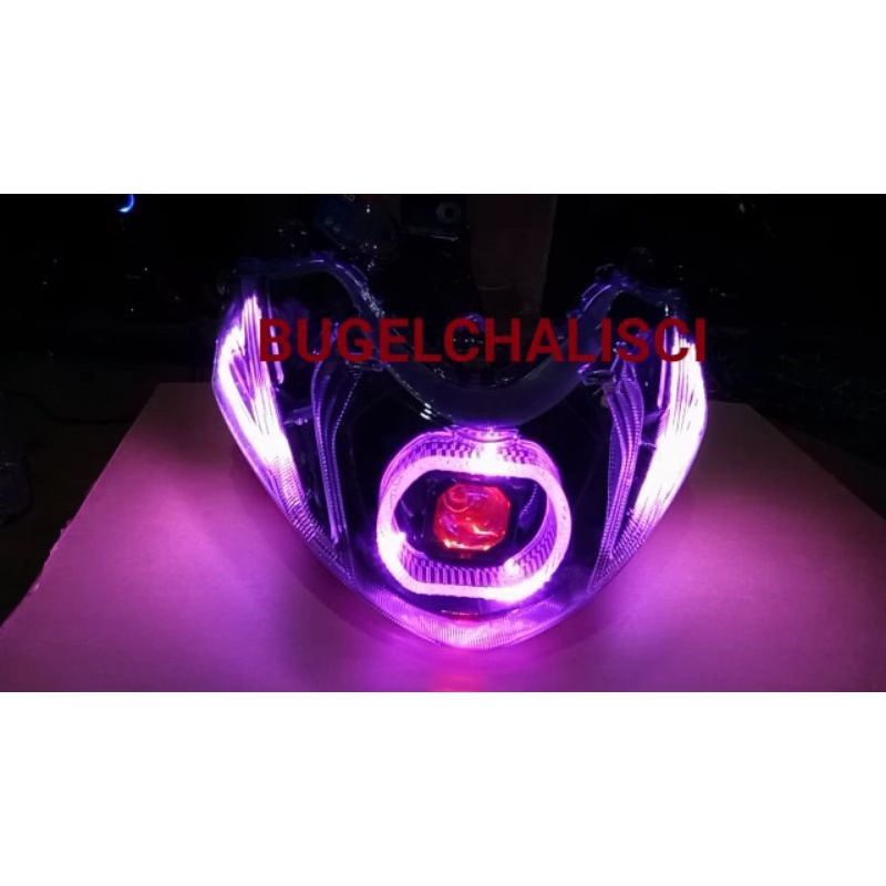 Jual Reflektor Lampu Depan Biled Matrix Rgb Bluetooth Uk 4.5 Inch Mio ...