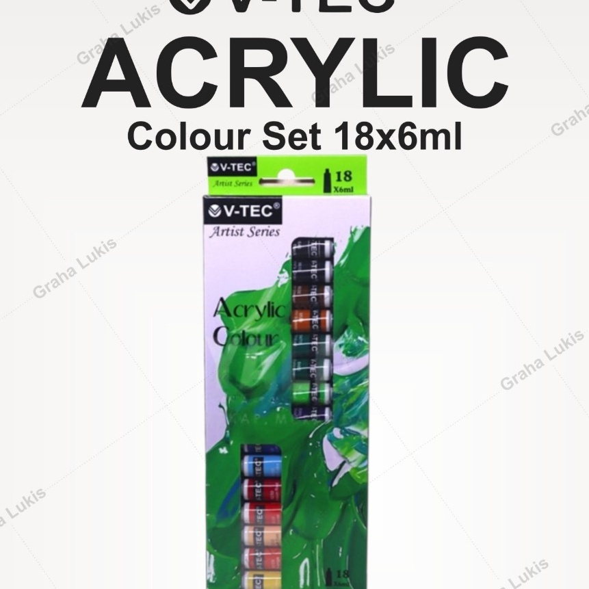 Jual Wah VTec Acrylic Color Set 18x6ML Cat Akrilik VTec 618A | Shopee ...