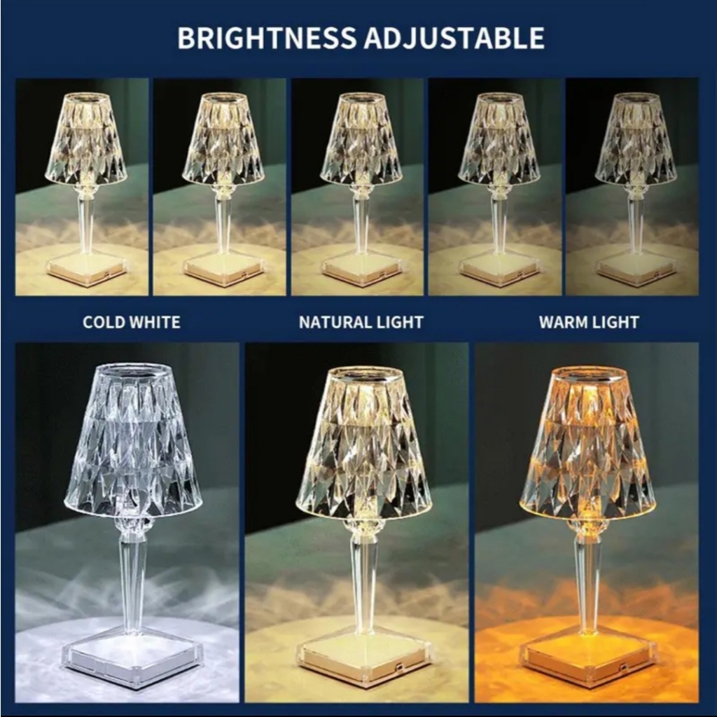 Jual Lampu Meja Crystal Lampu Meja Cristal Usb Lampu Sensor Sentuh ...