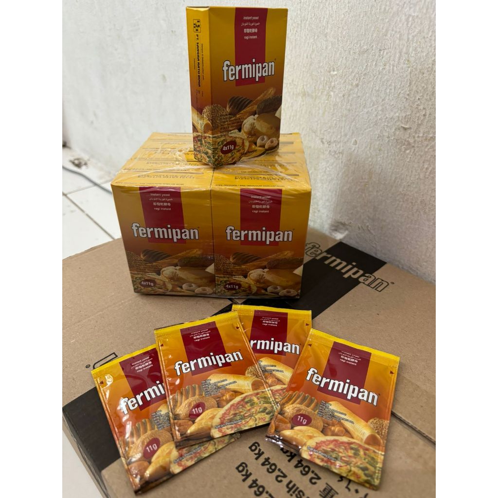 Jual FERMIPAN RAGI KUE RAGI ROTI RAGI KERING INSTANT 4X11 GR (1 KOTAK ...