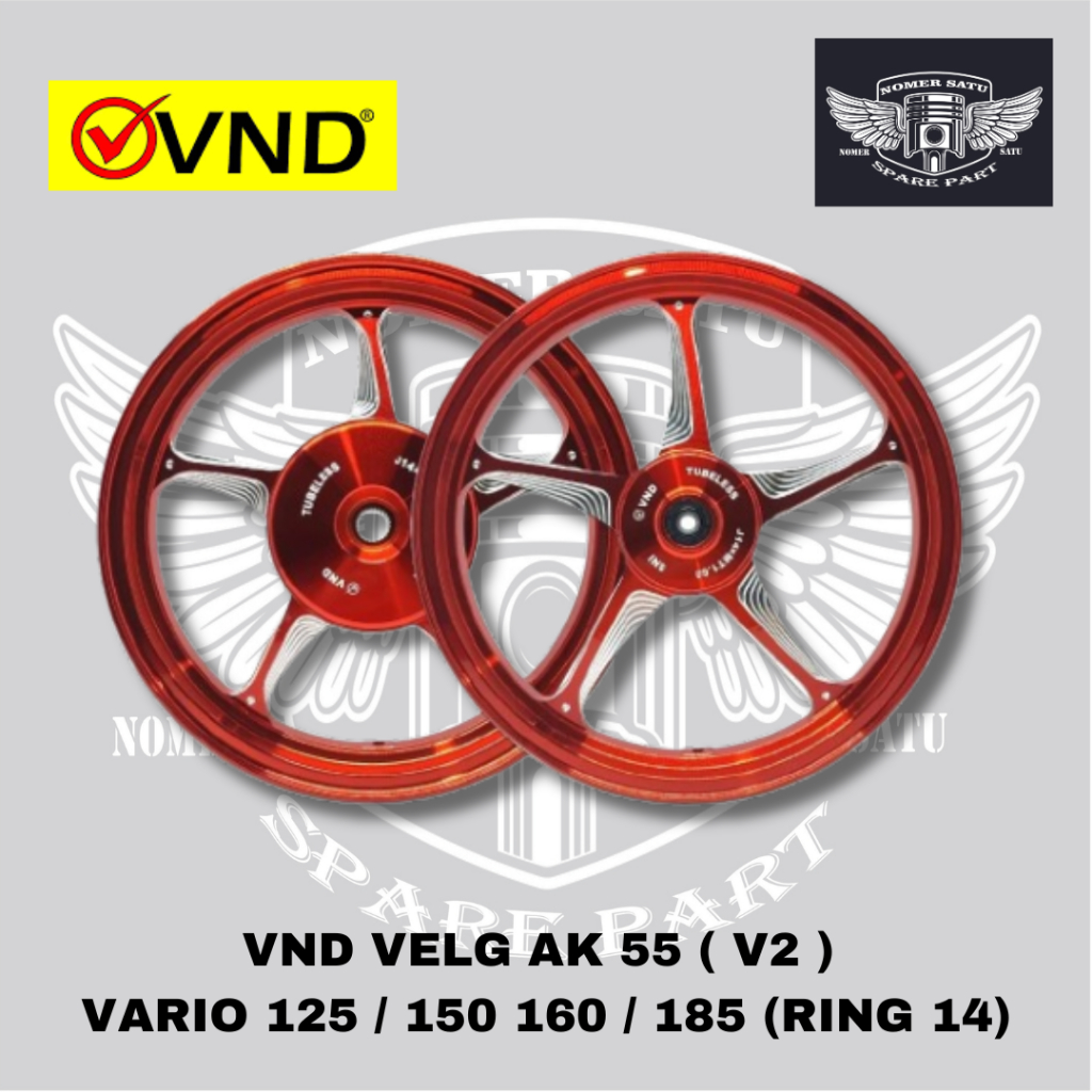 Jual VND VELG RACING TIPE AK 55 V2 VARIO 125 VARIO 150 OLD UKURAN 160 185 RING 14 ORIGINAL VND ...
