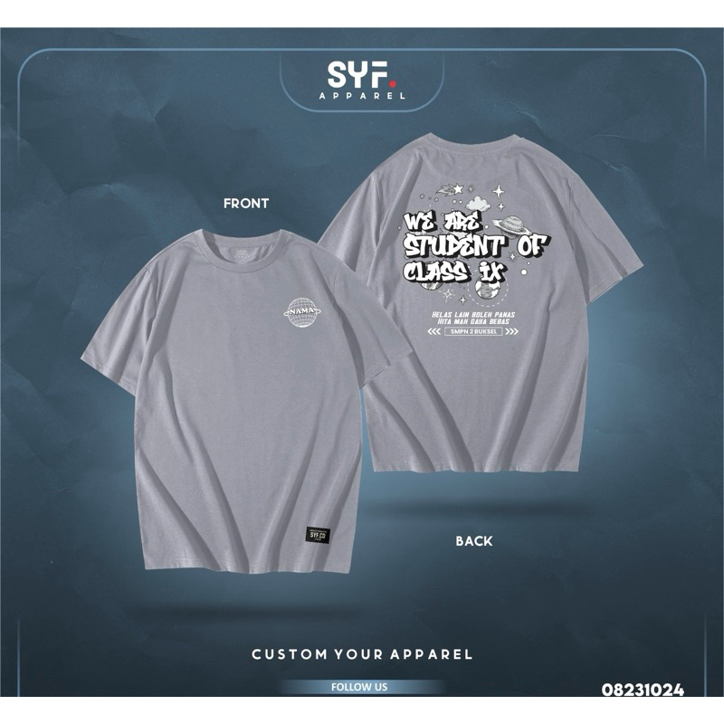 Jual kaos kelas custom siswa siswi sekolah sd SMP sma sederajat cocok buat study tour | Shopee ...
