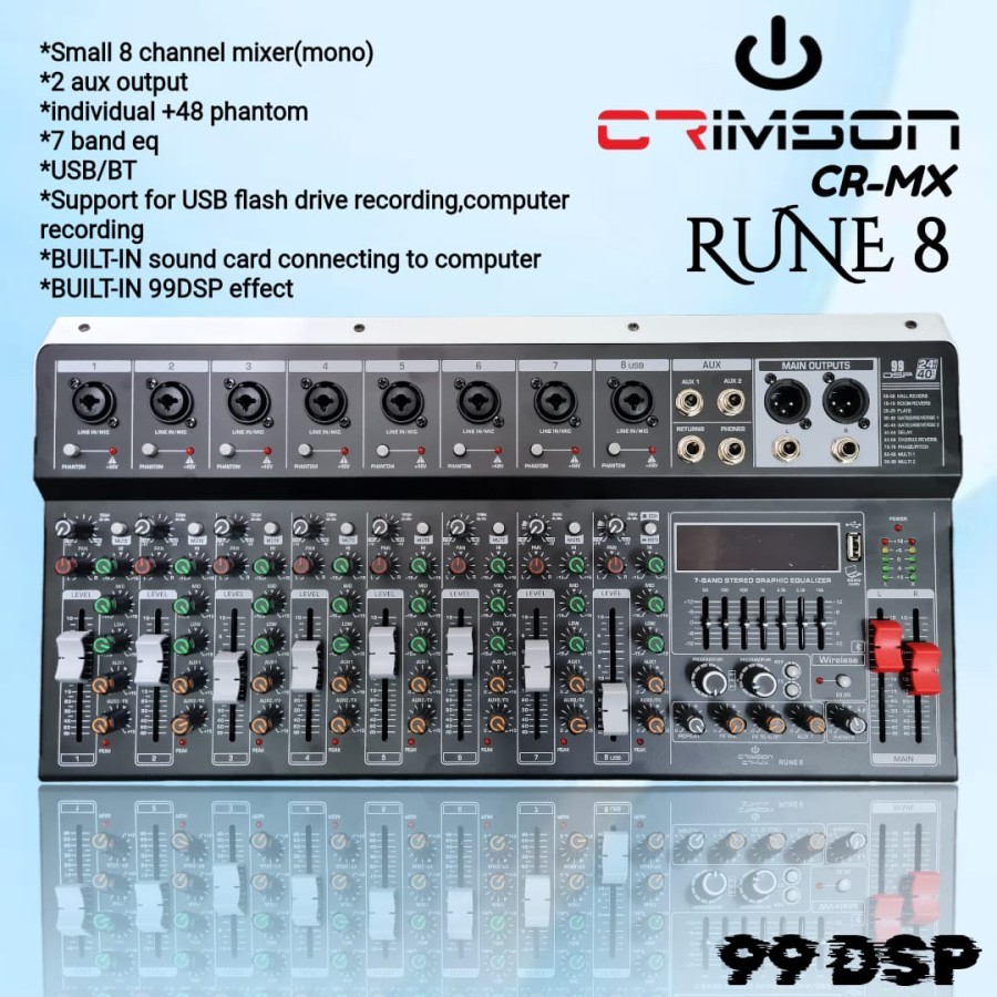Jual Mixer crimson rune8 crmx rune 8 usb bluetooth soundcard | Shopee ...