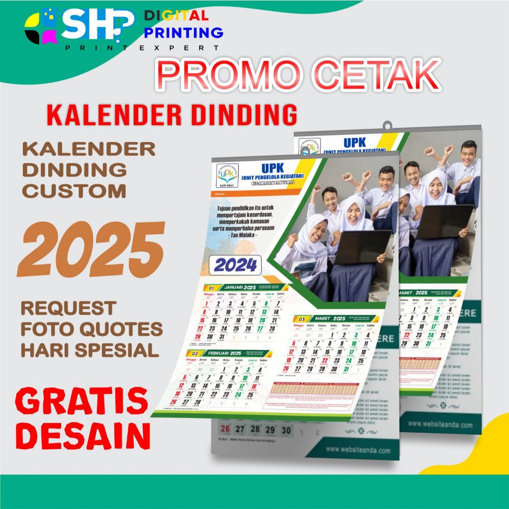 Jual Kalender Dinding A3+ Foto Sendiri Foto Custom Free Design | Shopee ...