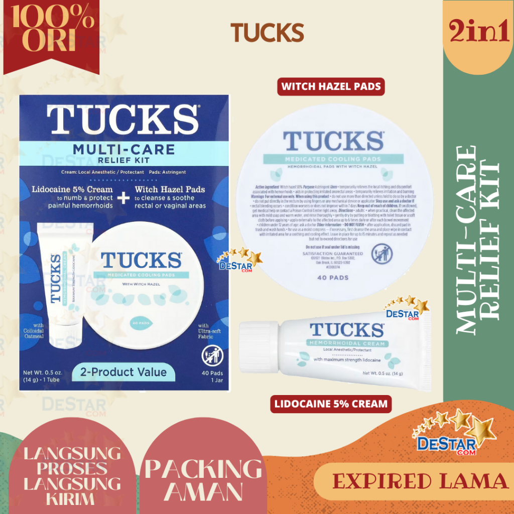 Jual TUCKS Multi-Care Relief Kit Multi Care Lidocaine Cream Medicated ...