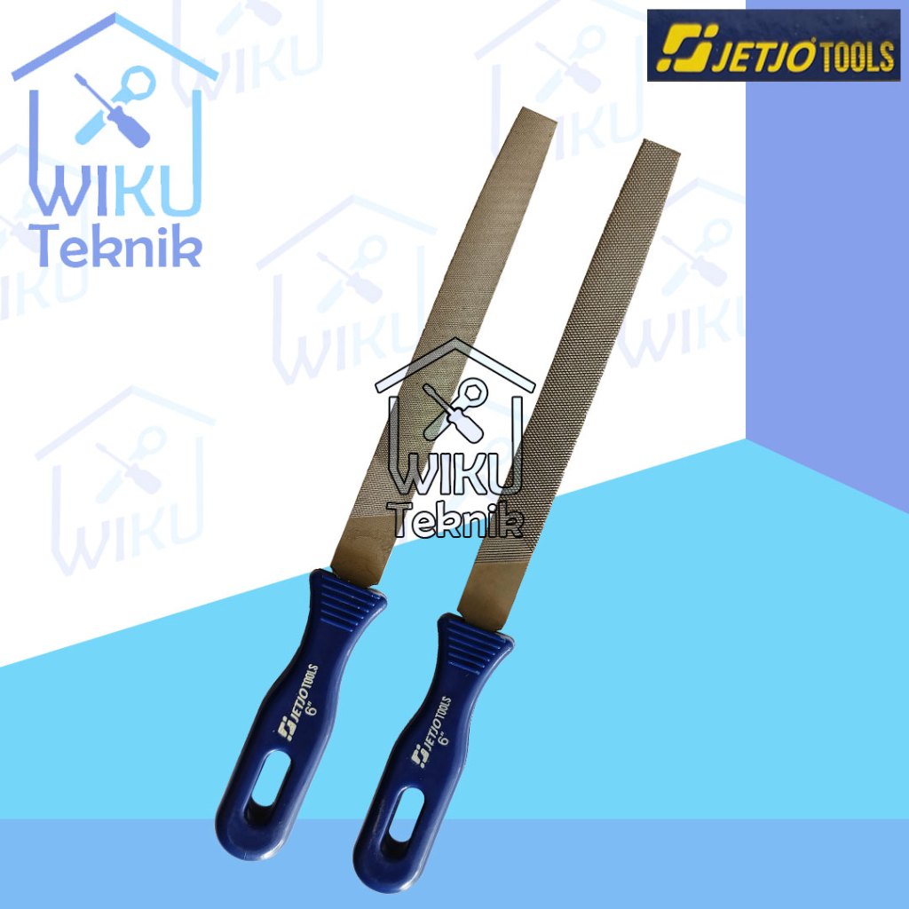 Jual JetJo Kikir Besi FLAT 6" Halus / Kasar Datar Rata Gagang Plastik ...