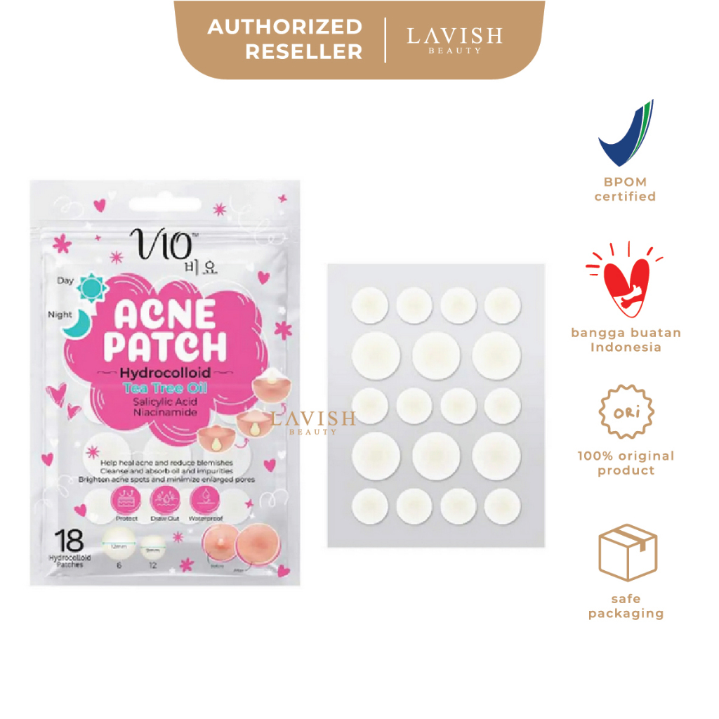 Jual VIO Acne Patch Hydrocolloid Tea Tree Oil (18 patches) | Shopee Indonesia