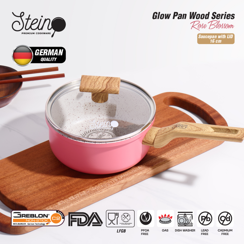 Jual STEIN Glowpan Saucepan 16cm Wood Handle with Lid - Panci Satuan ...