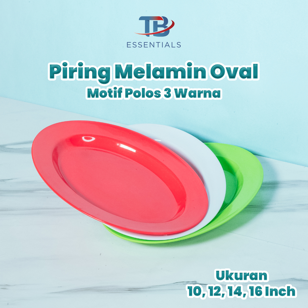 Jual TB ESSENTIALS Piring Makan Melamin Oval Motif Polos | Shopee Indonesia