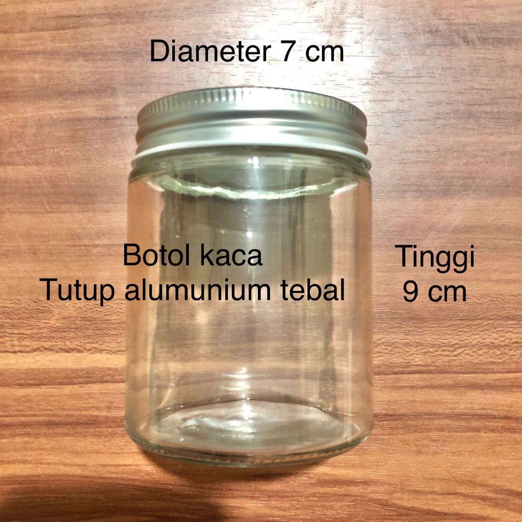 Jual Toples tabung silinder segi plastik kaca tutup natural alumunium ...