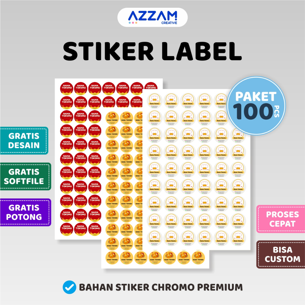 Jual [ PAKET 100 PCS ] STIKER / STICKER / STIKER LABEL / STICKER LABEL ...