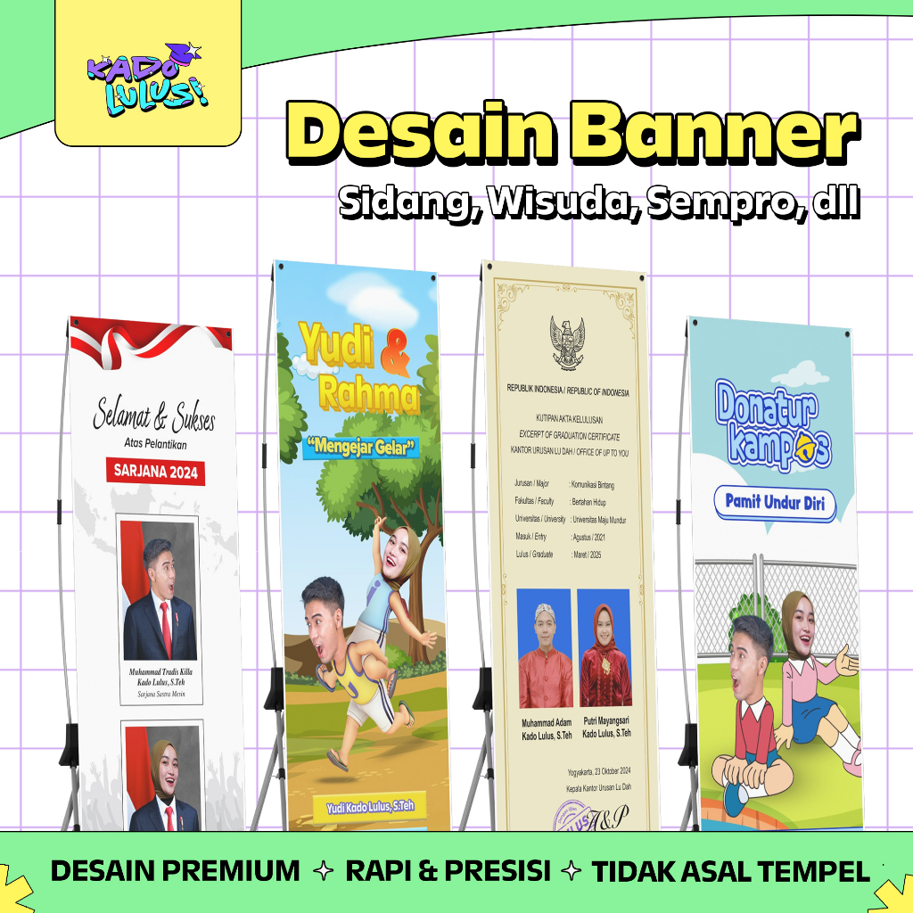 Jual [COUPLE] KADO LULUS Banner Spanduk 2 Orang Sidang Skripsi Wisuda ...