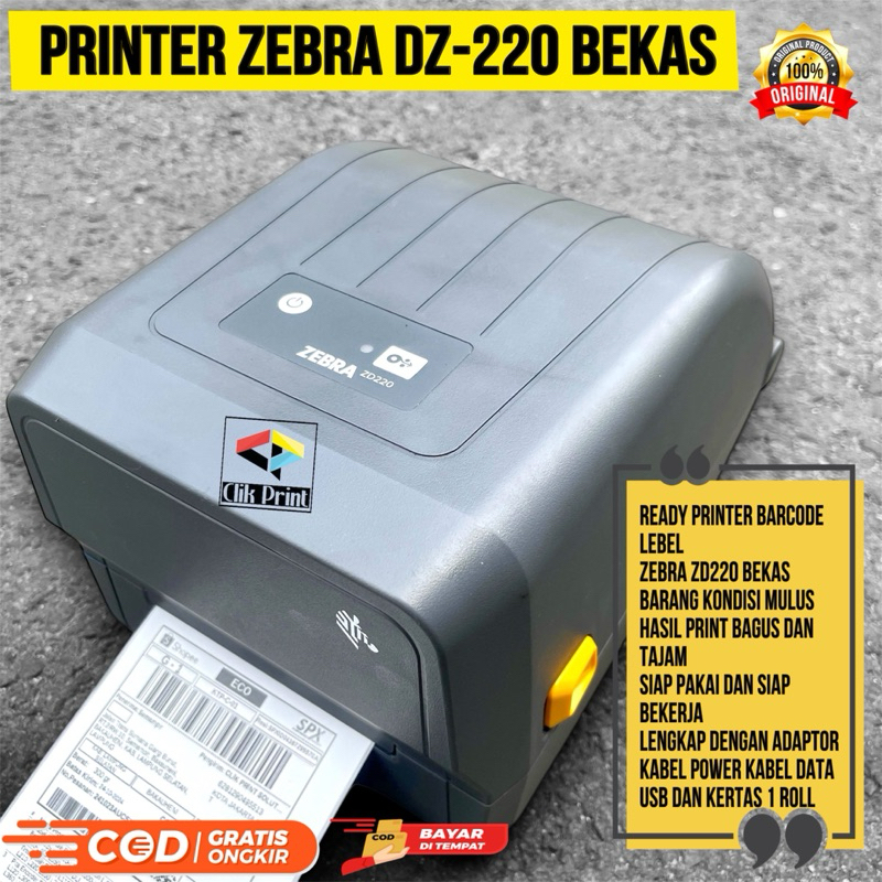 Jual Printer Zebra Dz-220 Barcode Label Resi | Shopee Indonesia