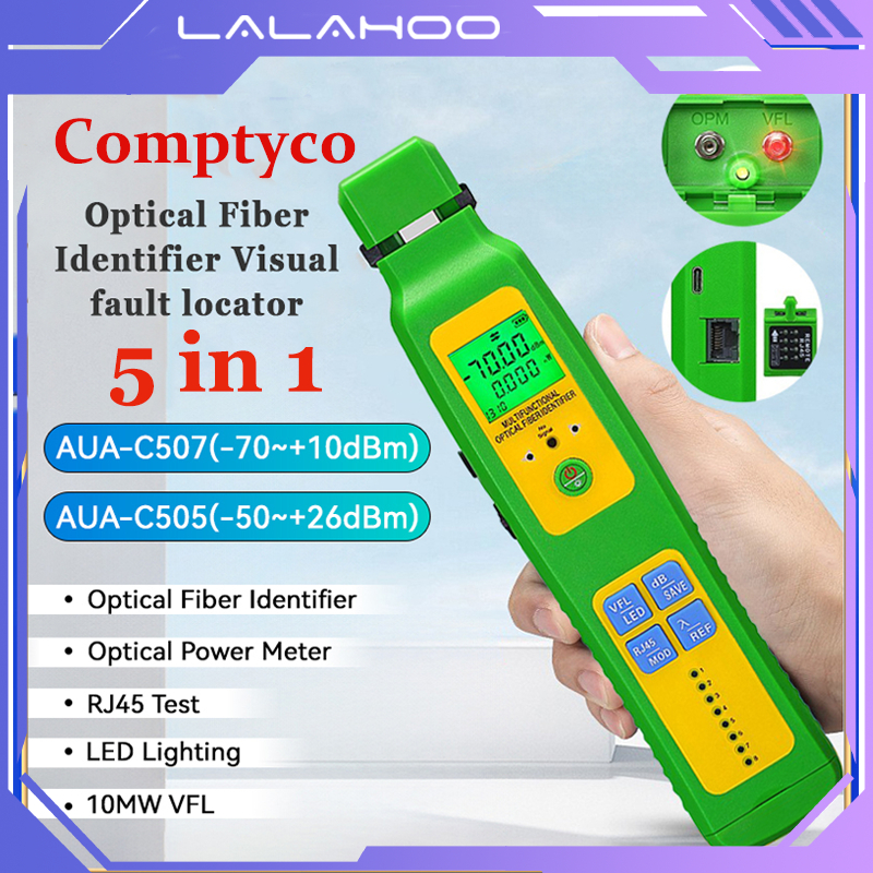 Jual COMPTYCO OFI Optical Fiber Identifier + VFL 10mw Visual Fault Locator AUA-C507 5 in 1 LED ...
