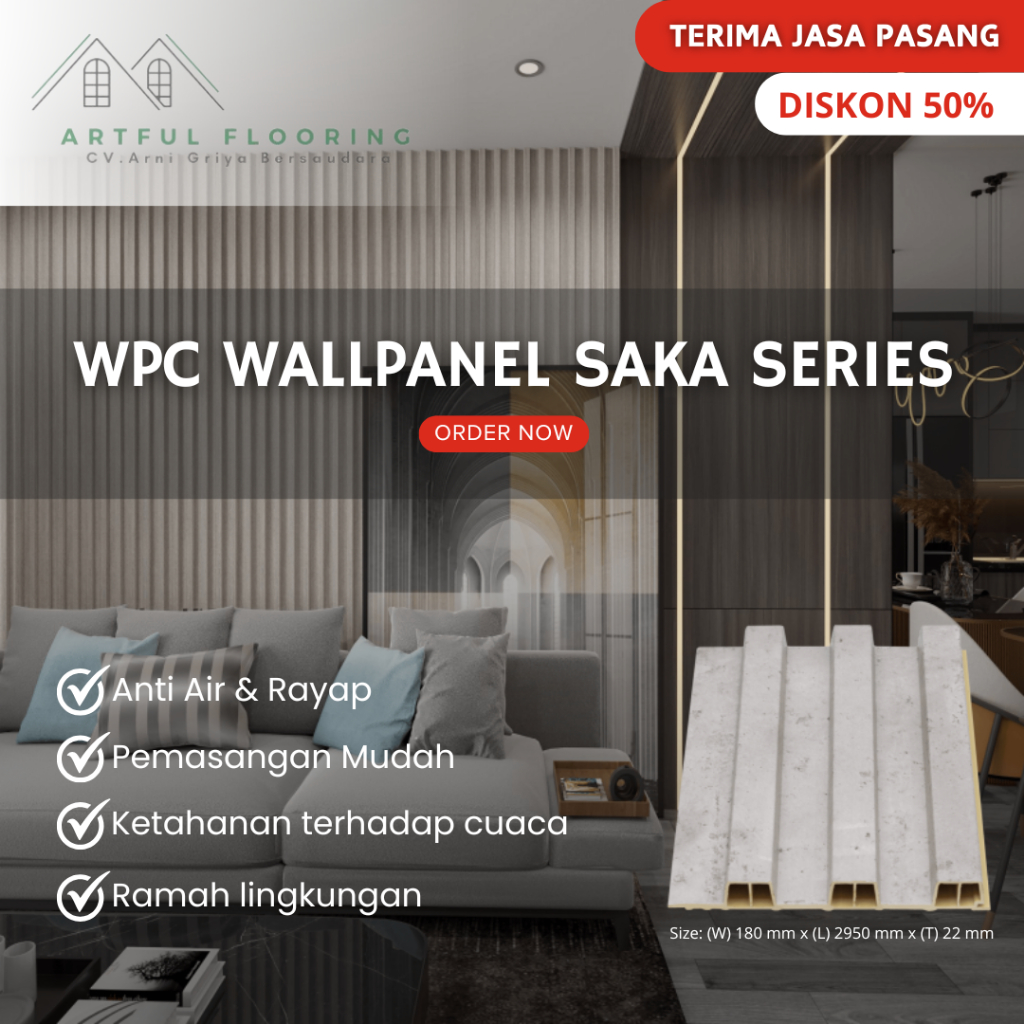 Jual WPC Wood Wall Panel Laiv Saka Series | Hiasan Dinding Kayu ...