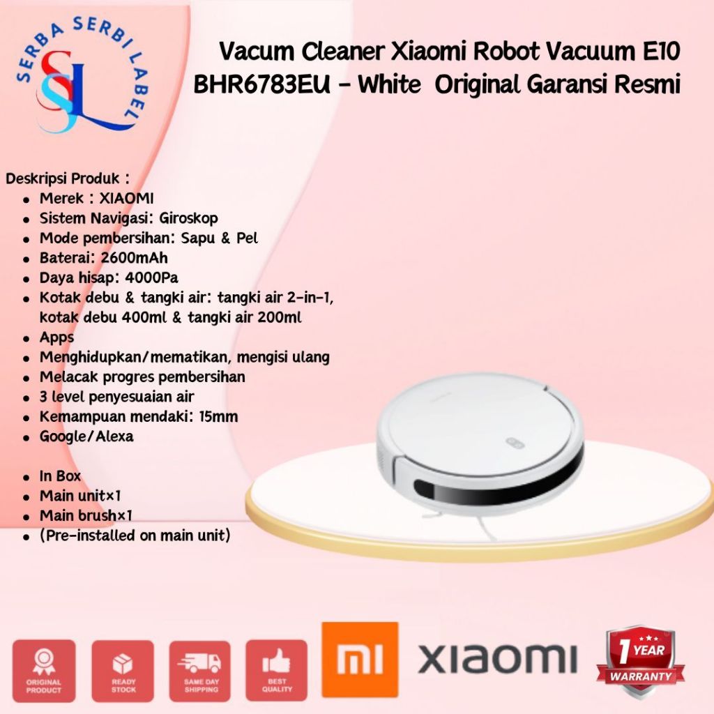 Jual Xiaomi Robot Vacuum E10 2in1 Sapu dan Pel Cleaner Daya Hisap ...