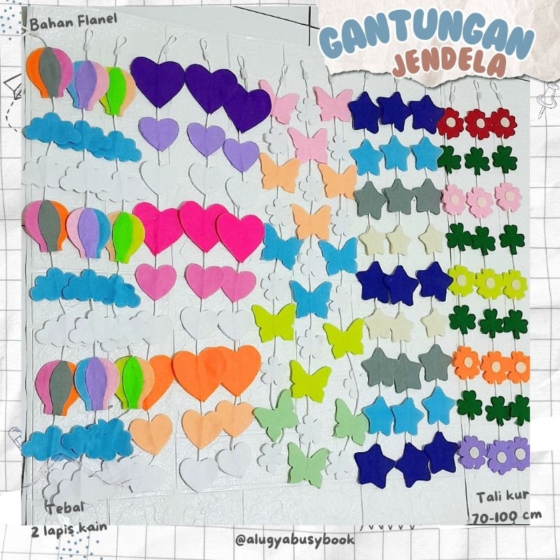 Jual Gantungan Hiasan Jendela Bahan Flanel/ Tirai/ Felt Garland (Harga ...