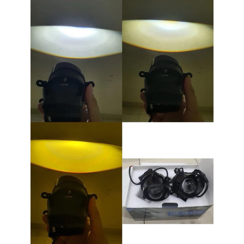 Jual Folampu Projector Bilend 3 Warna Alumunium Lensa LED Lampu Kabut ...