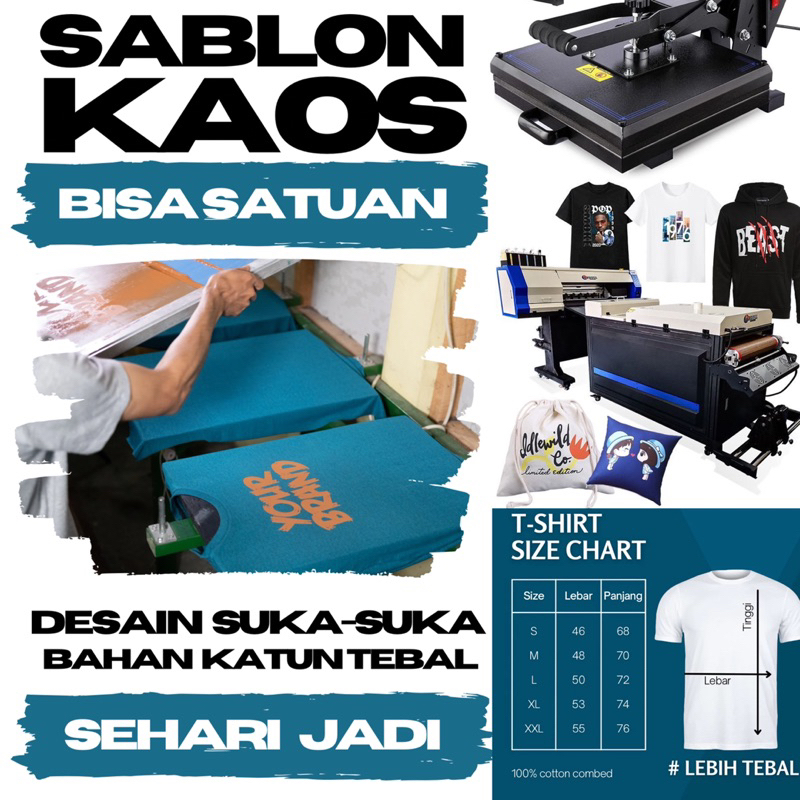 Jual JASA SABLON KAOS KUSTOM SEHARI JADI DESAIN SUKASUKA | Shopee Indonesia