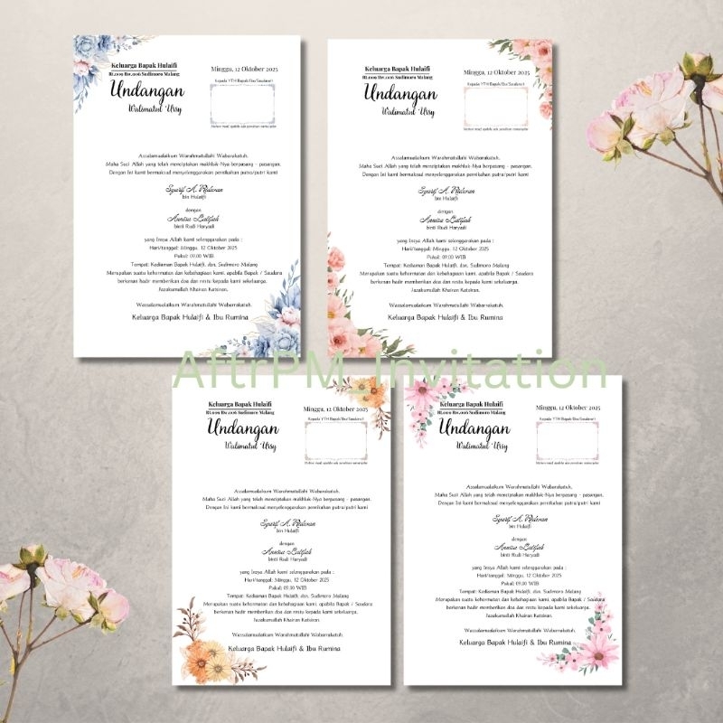 Jual Undangan Aesthetic-Undangan Nikah-Undangan Custom A4-Undangan HVS ...