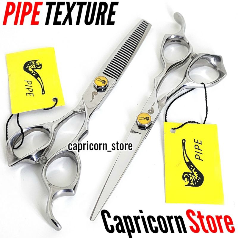 Jual Gunting Rambut Pipe Japan Texture Silver Gunting Rambut Barber ...