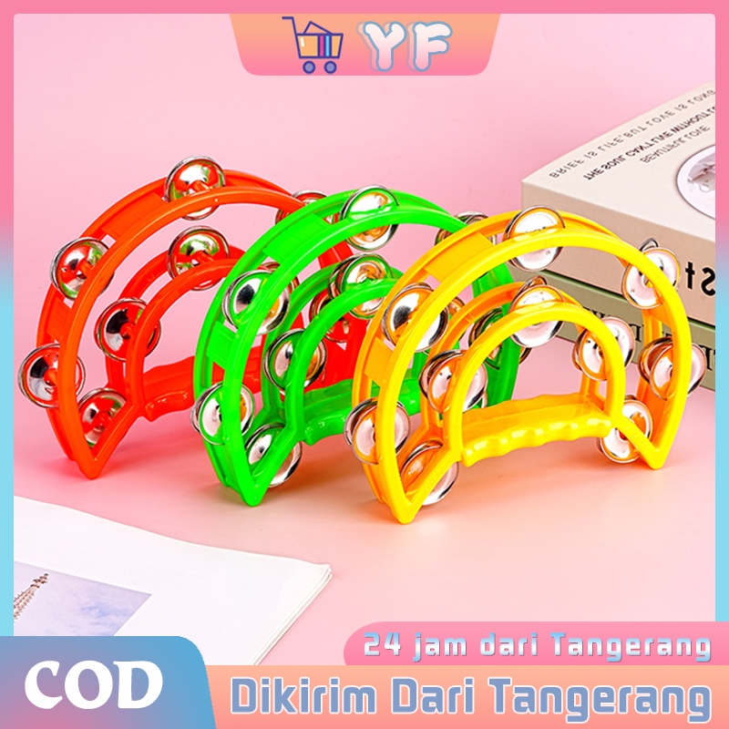 Jual Warna Acak Alat Musik Tamborin Double Ring Tambourine Cowboy ...