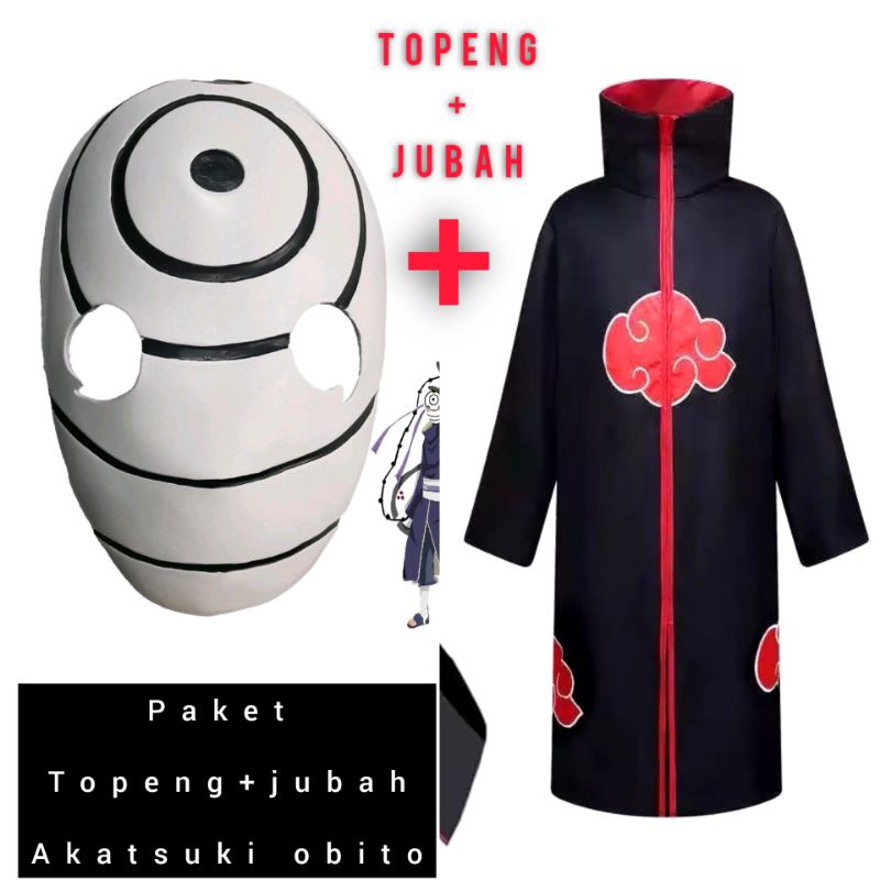 Jual topeng+jubah obito gedomazo paket 2in1 cosplay anime tobi obito ...