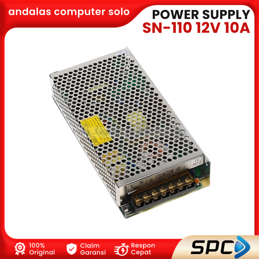 Jual ADAPTOR POWER SUPPLY CCTV SPC SN-110 12V 10A JARING PSU CCTV ...