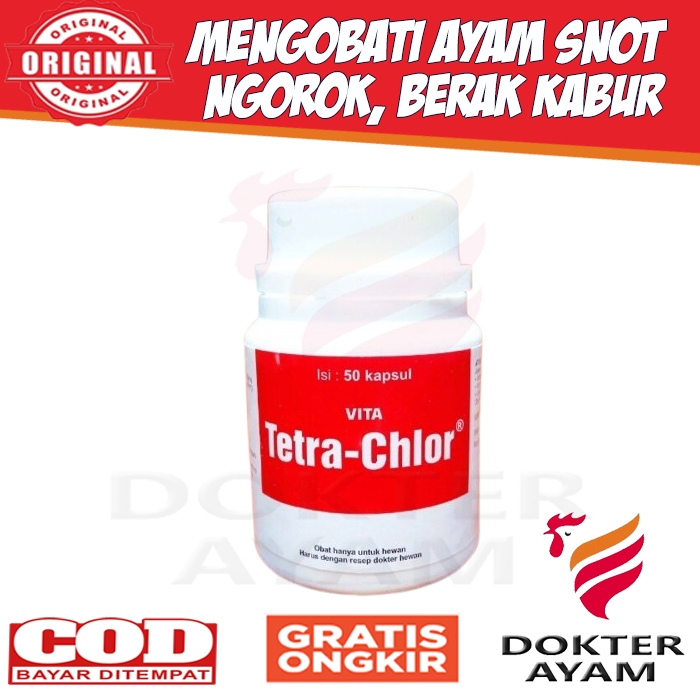 Jual Vita Tetra Chlor tetrachlor 50 kapsul antibiotik unggas original ...