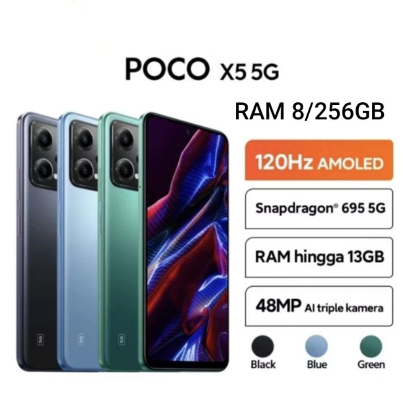 Jual XIAOMI POCO X5 5G 8/256GB [ 120Hz AMOLED ] 48MP TRIPLE CAMERA ...