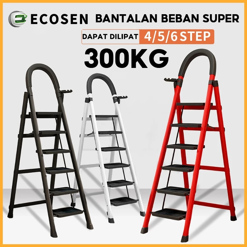 Jual ECOSEN Tangga Rumah Lipat Tangga Besi Lipat 3/4/5/6 Langkah ...