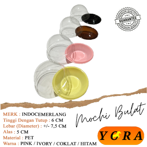 Jual [50 SET] mika mochi daifuku / mika moon crispy bulat / tray mini ...