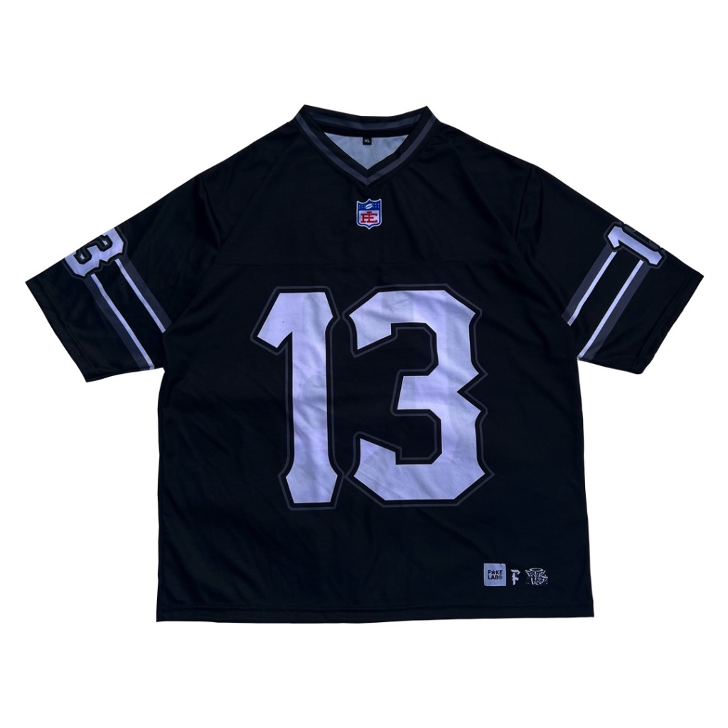 Jual Fakelab Black NFL Jersey Number 13 Boxy / Baseball Hitam ...